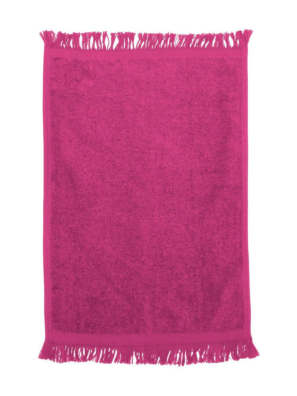 Q-Tees Fringed Fingertip Towel T100 Hot Pink One Size - Walmart.com