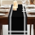 Black Grid Burlap Cotton Table Runner 16x72 Inches Long, Retro ...