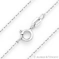 1.3mm Thin Diamond-Cut Cable Chain Link Necklace in .925 Sterling ...