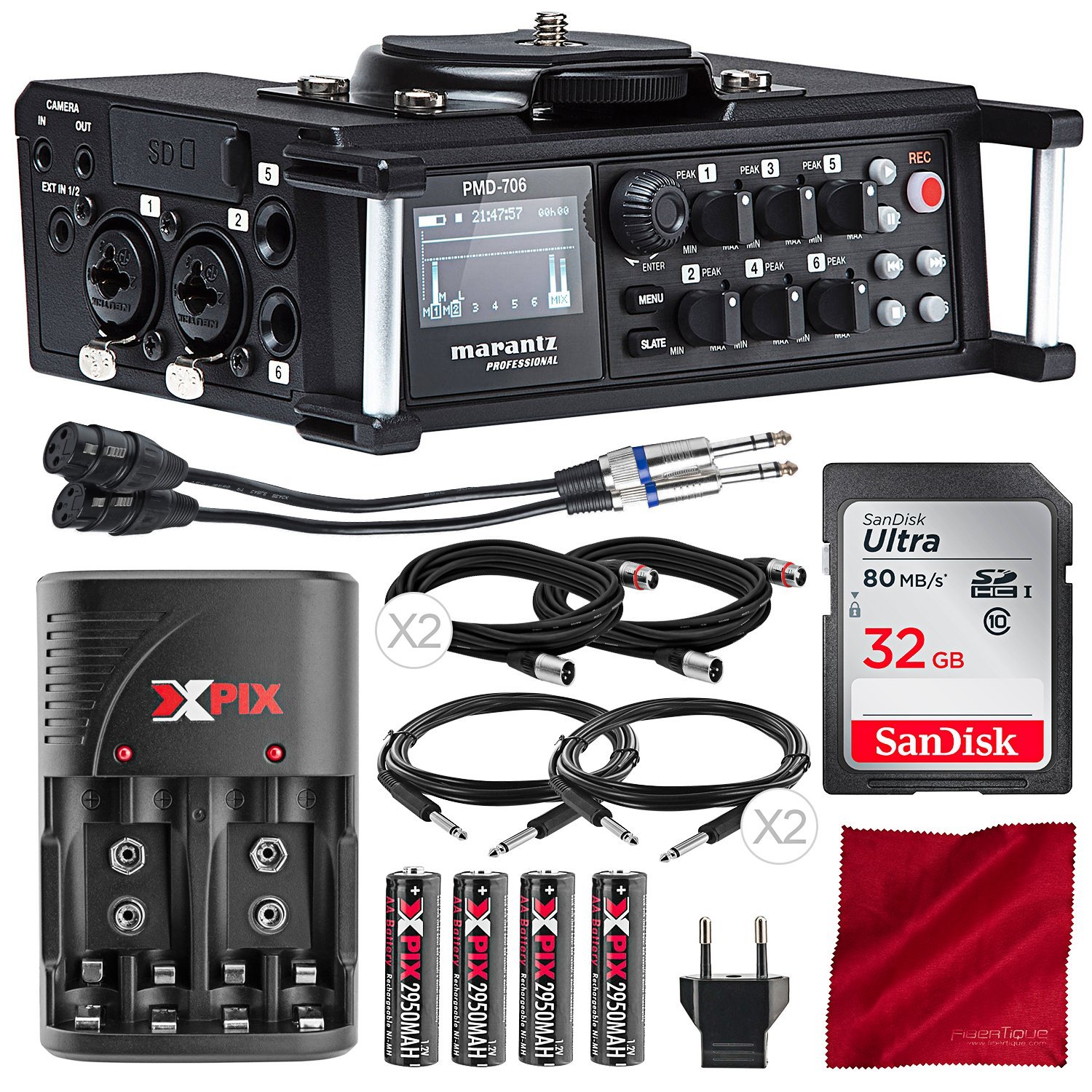 Marantz Professional PMD-706 96kHz 6-Channel DSLR Recorder with 32GB ...