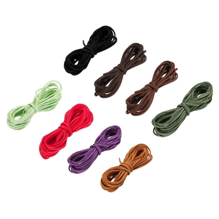 Unique Bargains 5.47 Yards 2.6mm Flat Leather Cord Suede String for DIY ...