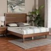 Baxton Studio Leanora Mid-Century Modern King Wood Platform Bed with ...
