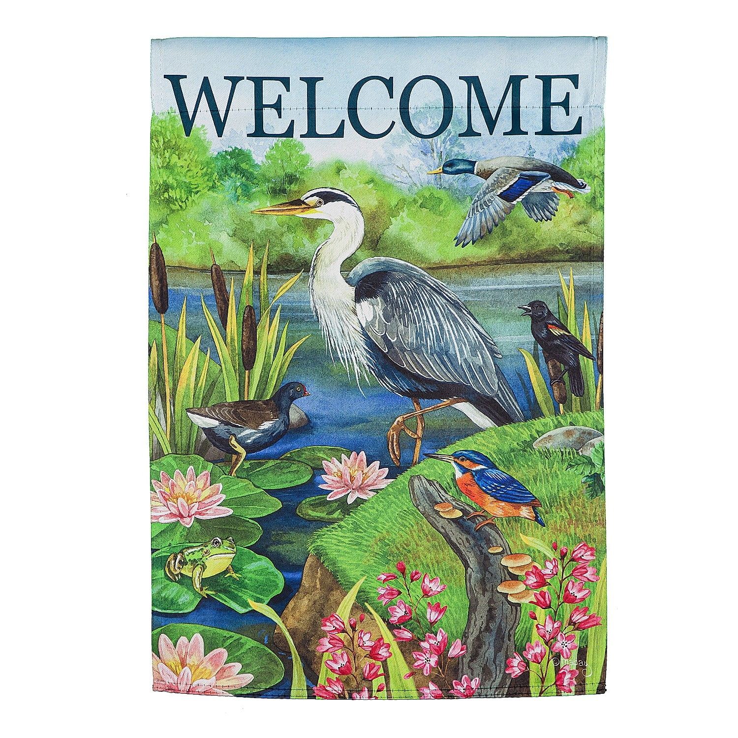 Summer Lake Welcome Garden Suede Flag - Walmart.com
