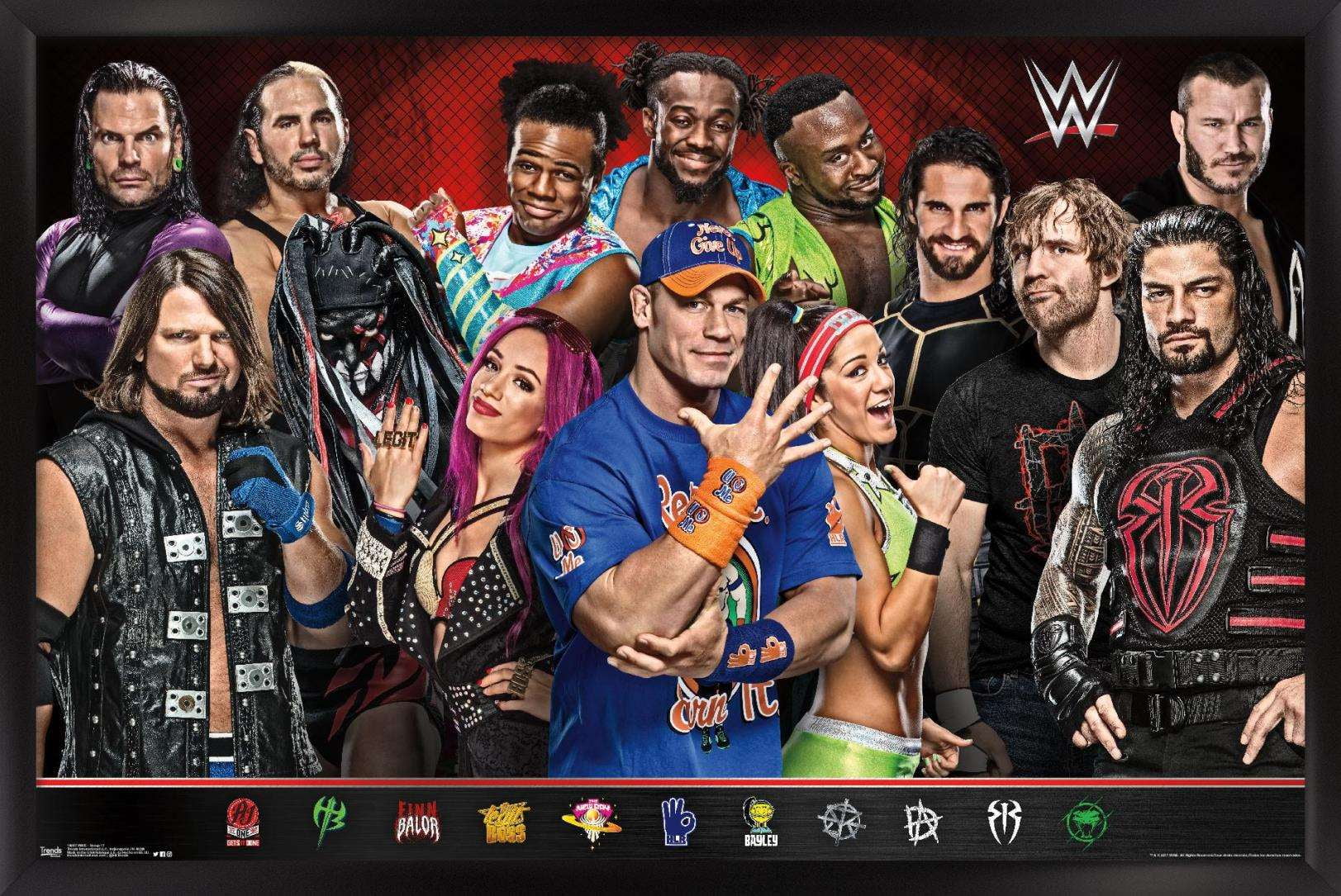 Trends International Printed WWE Framed Posters,22.37" x 14.72 ...