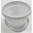 Austin Planter 12 Inch Flower Pot with Saucer White Granite Colored ...