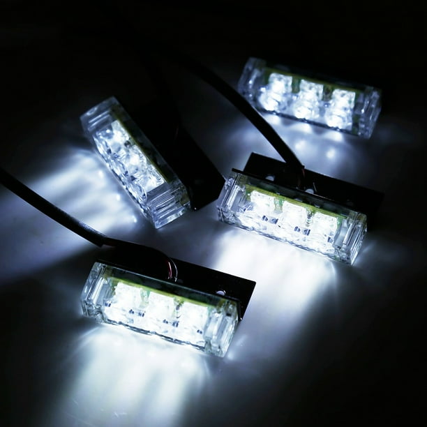 Flash Emergency Strobe,12V 4x3LED Strobe Flash Grille Light Strobe Lamp ...