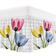 Blue Red Yellow Tulips Bed Skirt Bed Skirts King Size 16 Inch Drop ...