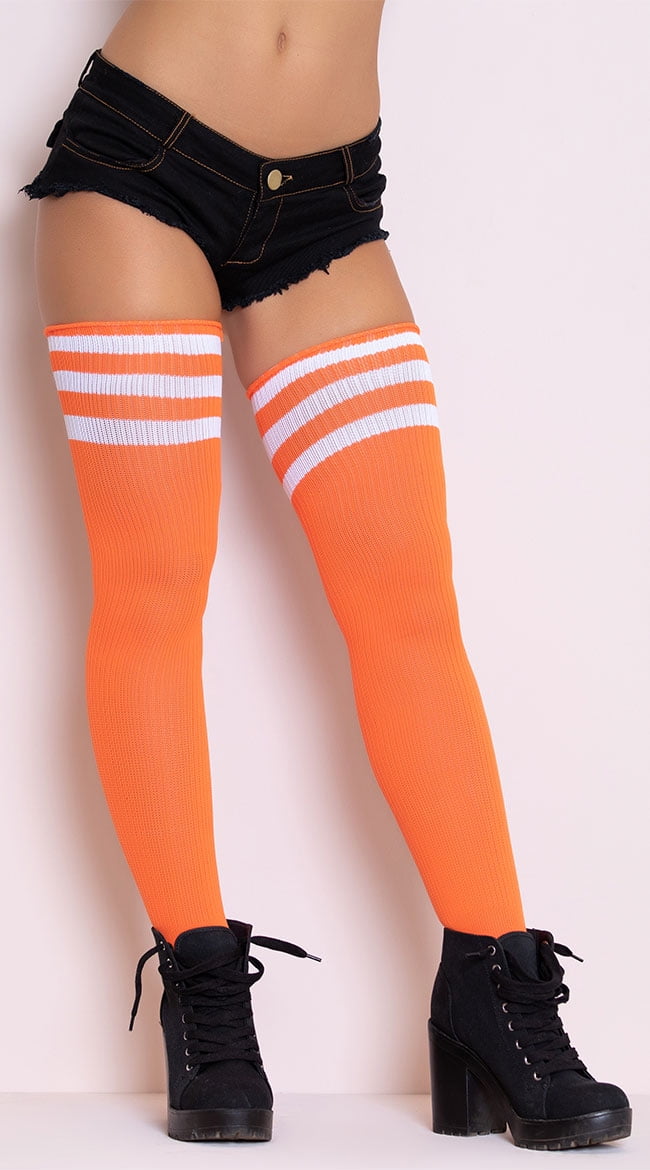 Athletic Striped Thigh Highs Striped Thigh High Socks