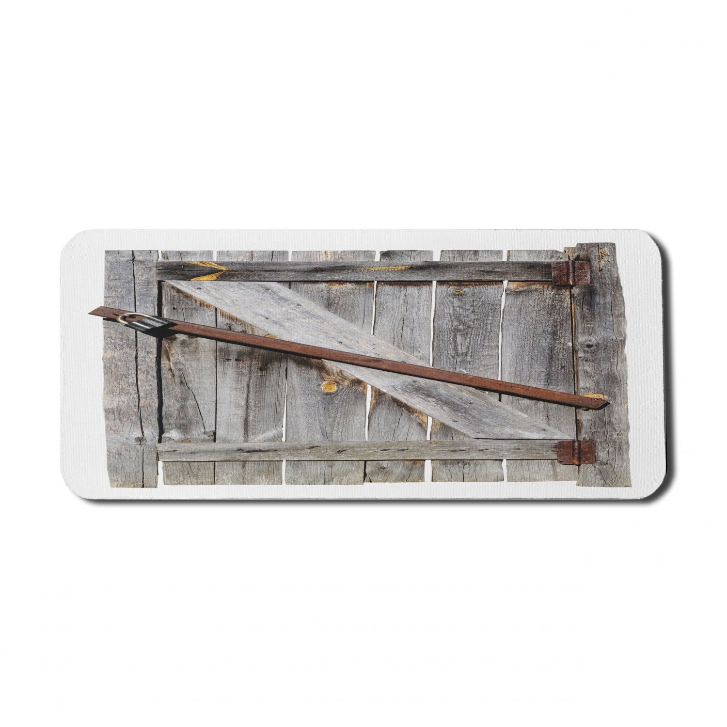 Rustic Computer Mouse Pad, Aged Wood Barn Door with Rusty Crossed Locks ...