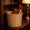 XIBUFE Woven Trash Can with Lid 11 Inch – Portable Laundry Basket for ...