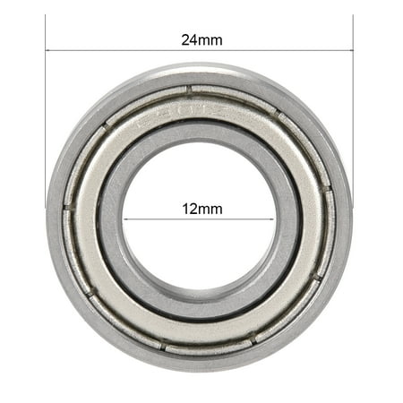 Deep Groove Ball Bearing 6901Z Single Shield 12mmx24mmx6mm Chrome Steel ...