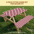 Abstract Art Picnic Table Cover with Bench Covers Geometric Medieval ...