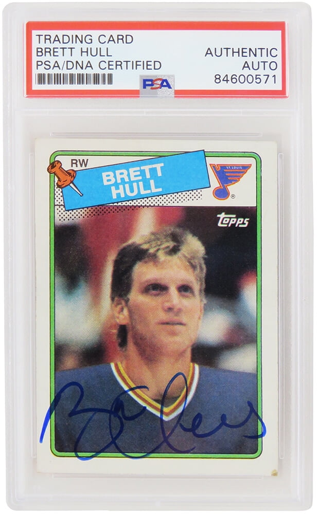 Brett Hull Signed St Louis Blues 1988 Topps Hockey Rookie Trading Card ...
