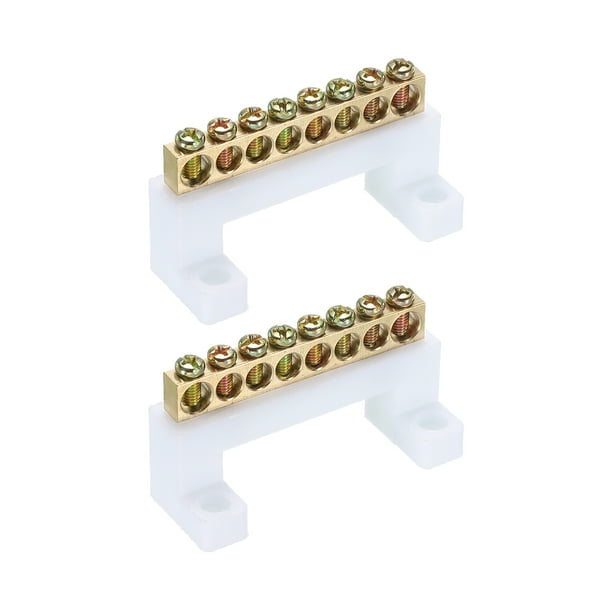 Uxcell Terminal Ground Bar Electrical Block Barrier Brass Bridge Design ...