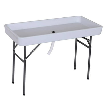 Topbuy Portable Fishing Fillet Prep Table with Rotatable Faucet, Sink ...
