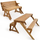 Convertible Outdoor Furniture: Interchangeable Wooden Picnic Table and ...