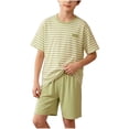 AHTJRT Short Sets for Kids Striped Short Sleeve T Shirt and Shorts ...