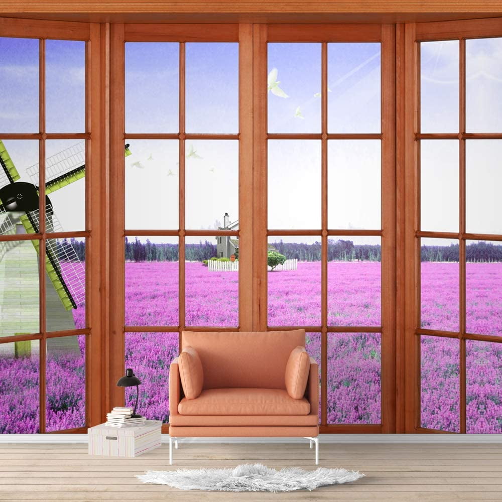 Idea4wall 4pcs Vies from French Window Peel and Stick Wallpaper ...