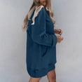 Aellinatey Sweatshirt For Women 1/2 Zip Neck Solid Color Zipper Side ...