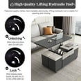 Guyii 3 in-1 Multi-Function Coffee Table, Lift Top Dining Table with 4 ...