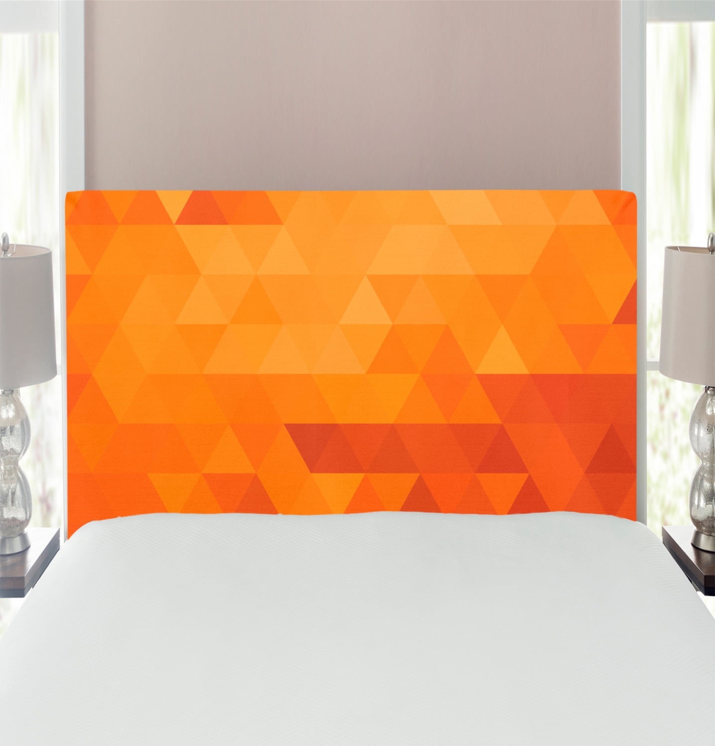 Orange Headboard, Triangle Mosaic Shapes and Patterns with Abstract ...