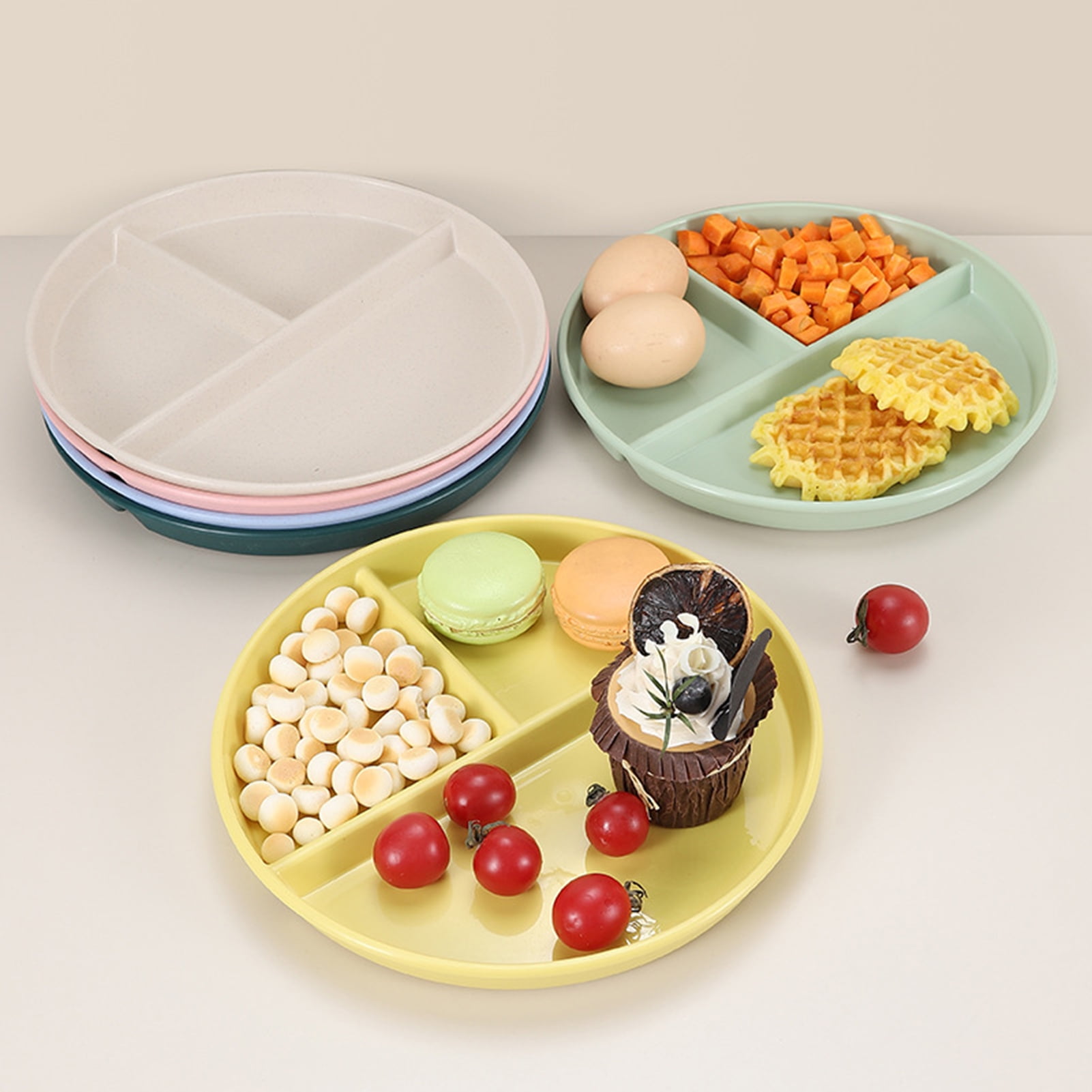 Dream Lifestyle Healthy Plates for Adults, Stackable Plates Anti-Skid ...