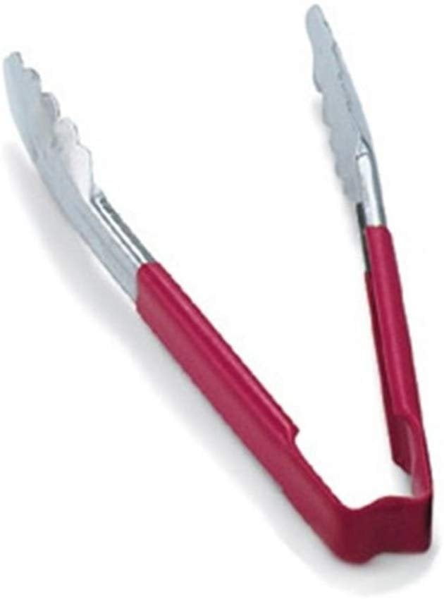 Jacob's Pride 1-Piece Color Coded Kool-Touch S/S Scalloped Tong, Red ...