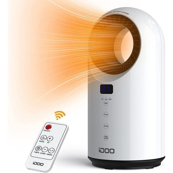 "Dayton Portable Electric Heater, Gray, 10"" Height, Non-Oscillating ...