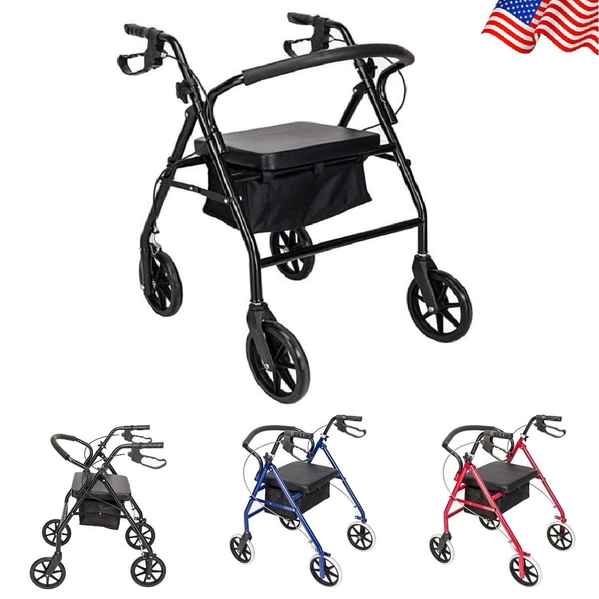 20% Off Now!Rolling Walker With Seat,Rolling Walker 8",Walker For ...