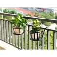 1 Pack Hanging Railing Planters for Garden,Outdoor Balcony Hanging Planters Metal Hanging Flower ...