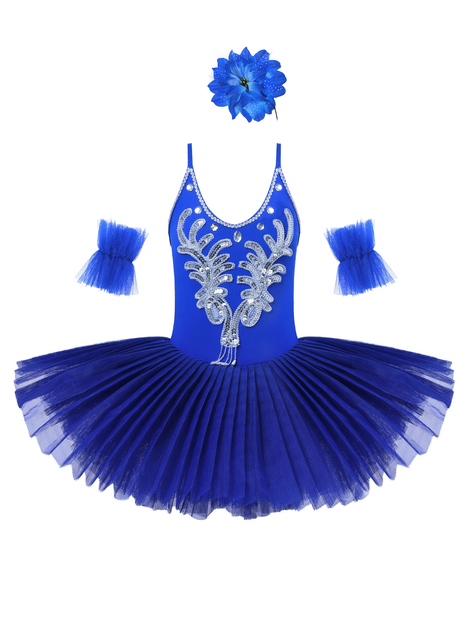 iiniim Kids Girls Fancy Ballet Leotard Beads Tutu Dancewear Swan Lake ...