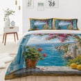 Blue Ocean Bedding Duvet Cover Set Full Size 4 Pieces, Coastal Open ...