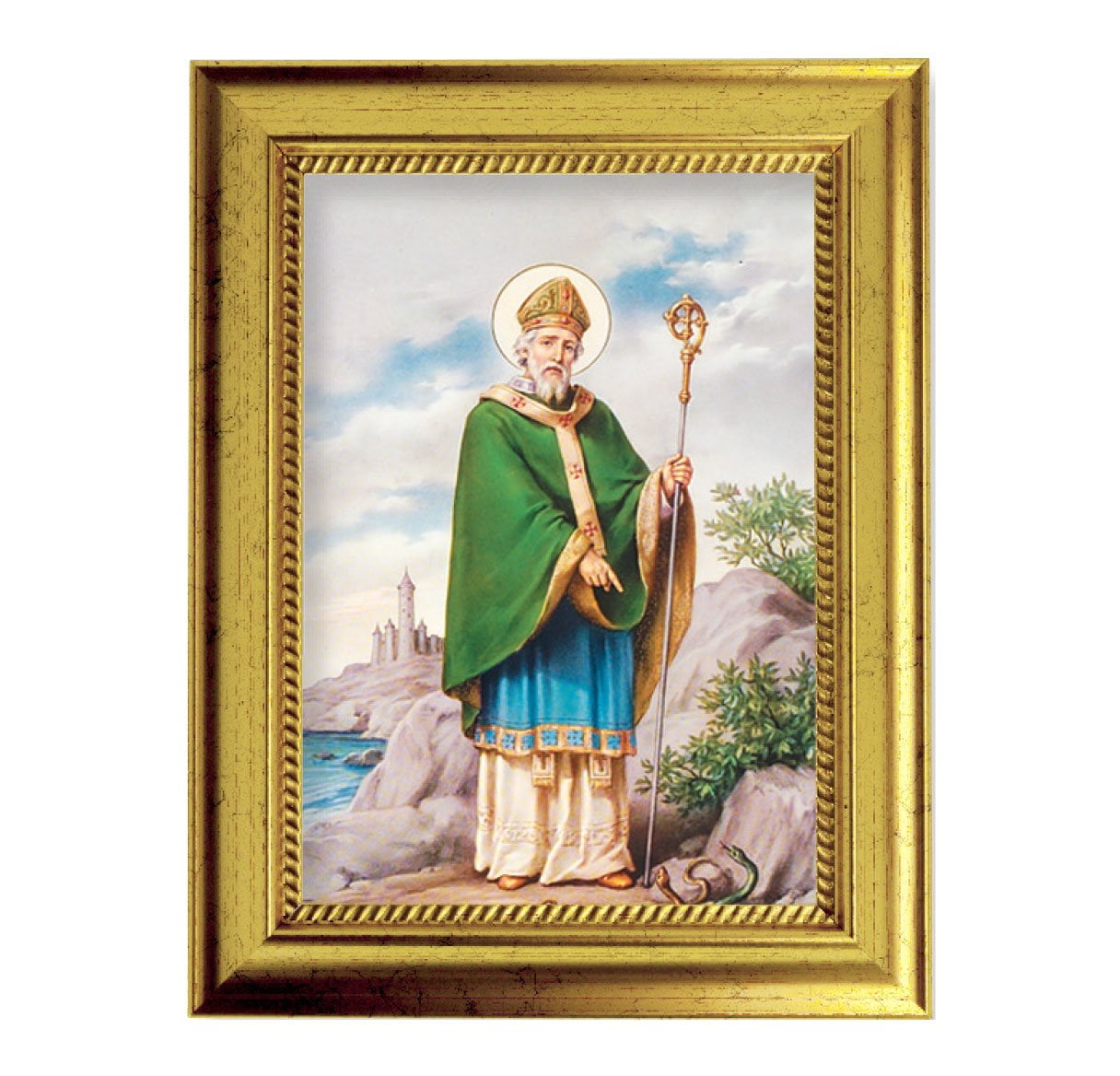 St. Patrick Picture Framed Wall Art Decor Small, Antique Gold-Leaf ...