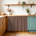 Pure Brown Small Cabinet Curtain 11''x13'', Simple Solid Color Bathroom ...