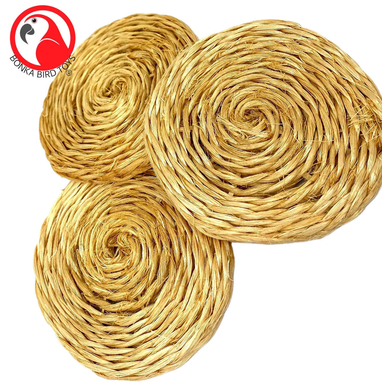 Bonka Bird Toys 3603 Pk3 3-Inch Round Seagrass Mats Foot Talon Craft Part Bird Toys - Walmart.com