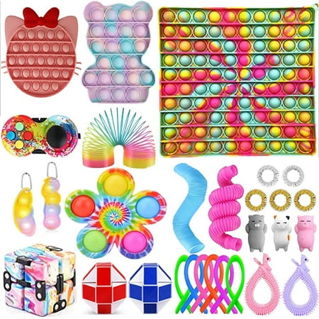 ICHUDAN Big Size Fidget Toys Pack Set Large Pop Fidgets Toy Sets Packs ...