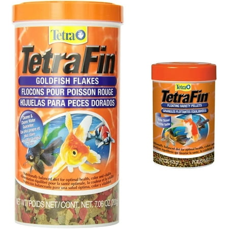 Tetra Goldfish Flakes 7.06oz, 200g, Bilingual & Goldfish Variety ...