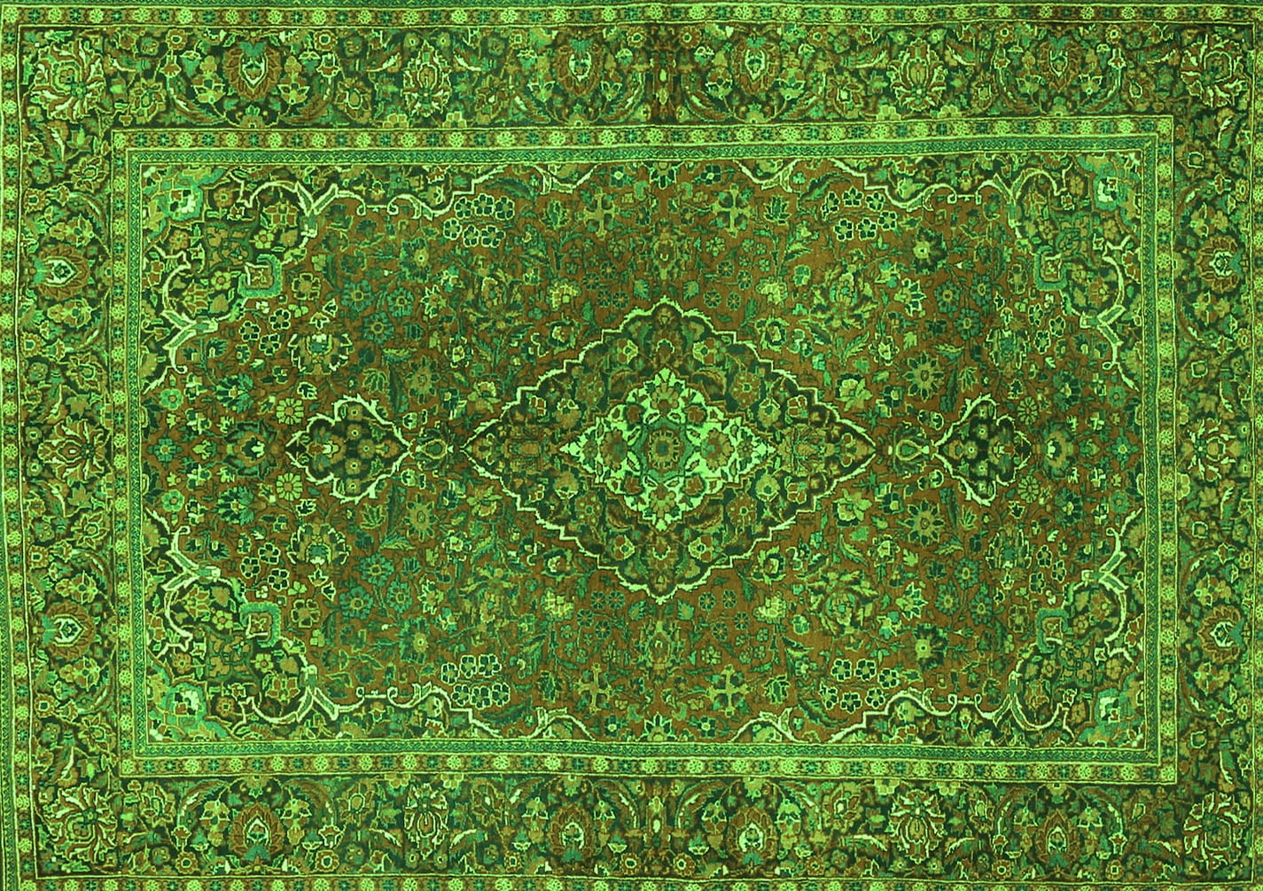 Ahgly Company Indoor Rectangle Persian Green Traditional Area Rugs, 2 ...