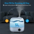 Sejoy High Output Room Humidifier, Cool & Warm Mist Ultrasonic Air, 5L ...