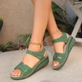 Qingpeng Womens Contrast Stitch Strap Wedge Sandals Open Toe Comfort ...