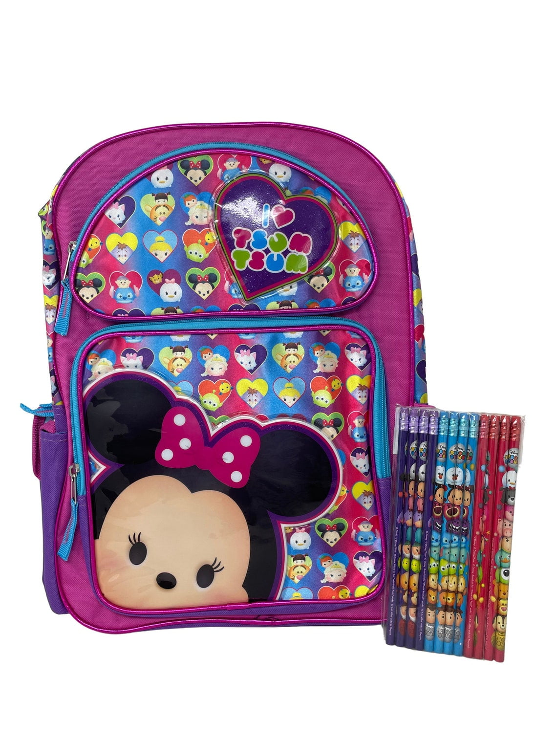 Disney Tsum Tsum Deluxe 16 Inches School Backpack With Pencil Set ...