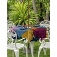 Colorful Dahlia Round Outdoor Tablecloth with Umbrella Hole Modern ...