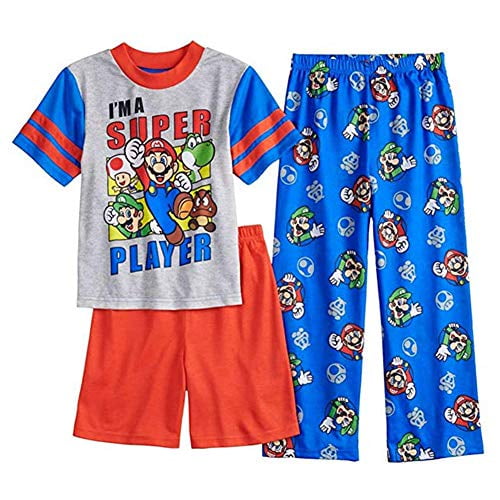 Super Mario Bros. - Super Mario Bros 3-Piece Pajama Set, Size 6 ...