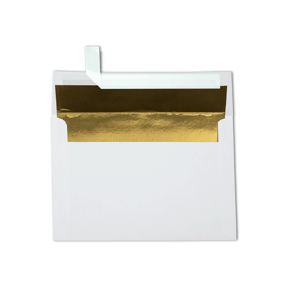 LUXPaper A8 Invitation Envelopes, 5 1/2 x 8 1/8, 60 lb. White with Gold ...
