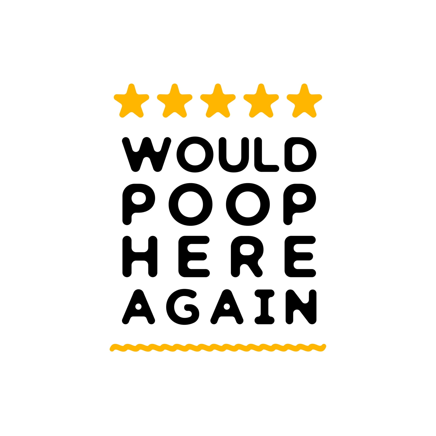 Funny Bathroom Review Sign Five Stars Would Poop Here Again Funny ...