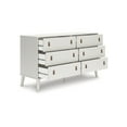 Signature Design by Ashley Bedroom Aprilyn Dresser, Contemporary White with Faux Leather Drawer ...