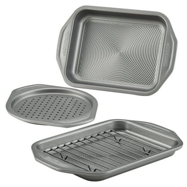 Farberware 10-Piece Nonstick Bakeware Set with Cooling Rack, Grey ...