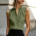 CBASIHI Womens Cotton Sleeveless Button Down Shirts- Summer Loose Fit V ...