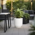 12 Inch White Ceramic Planter with Drainage Hole – Extra Large Round ...