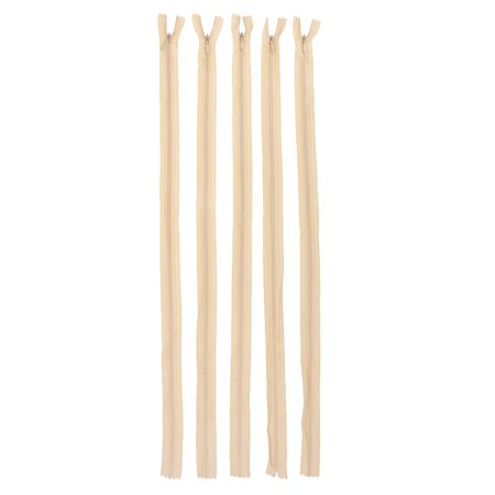5 pieces Invisible Closed Zippers Nylon Concealed Dark Beige | Walmart ...